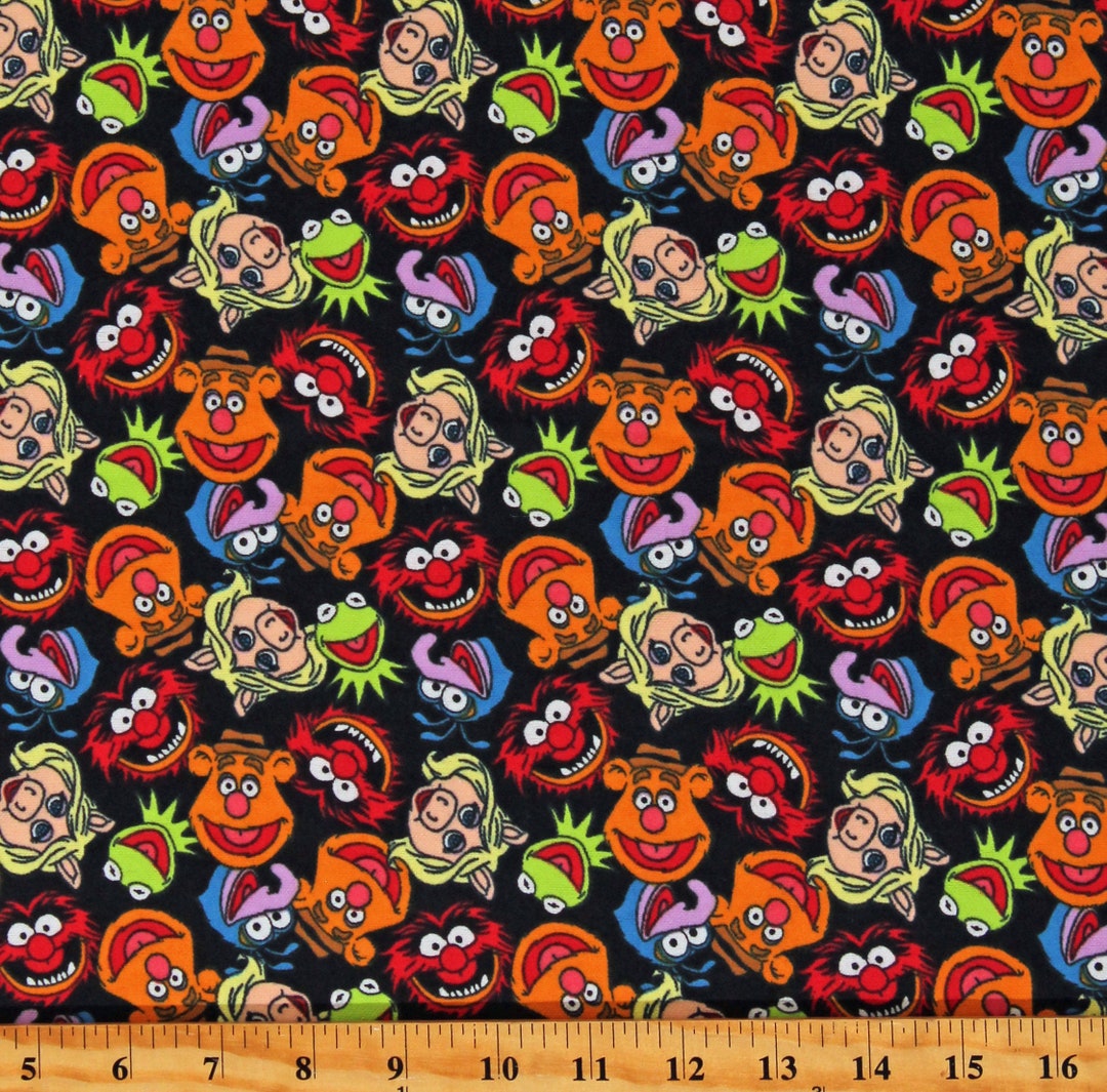 Flannel the Muppets Faces Miss Piggy Kermit the Frog Gonzo Fozzie Bear ...