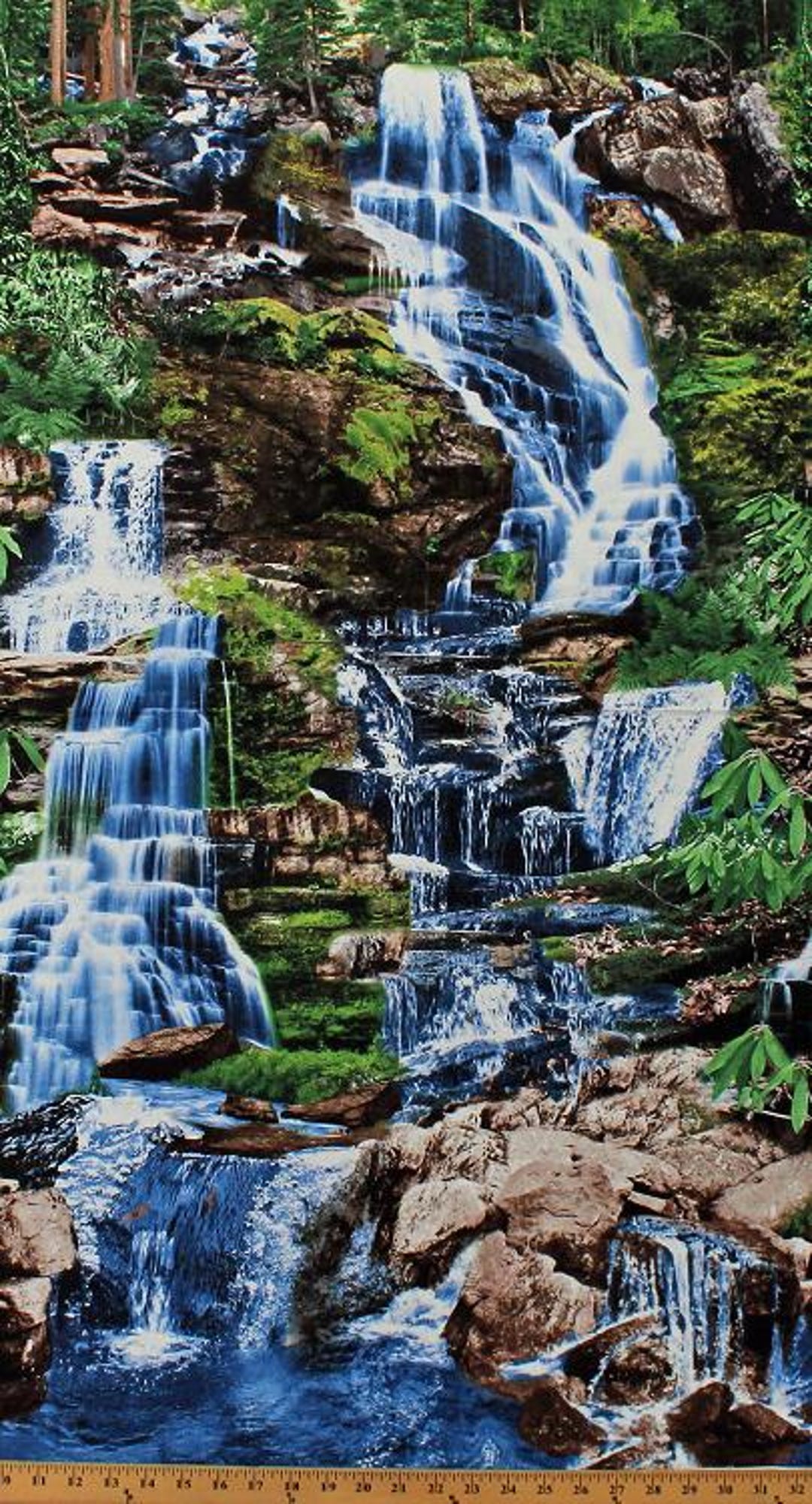 23.5 X 44 Panel Waterfalls Nature Woods Scenic Landscape Chasing ...