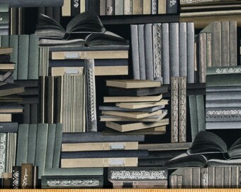 Library Fabric - Etsy