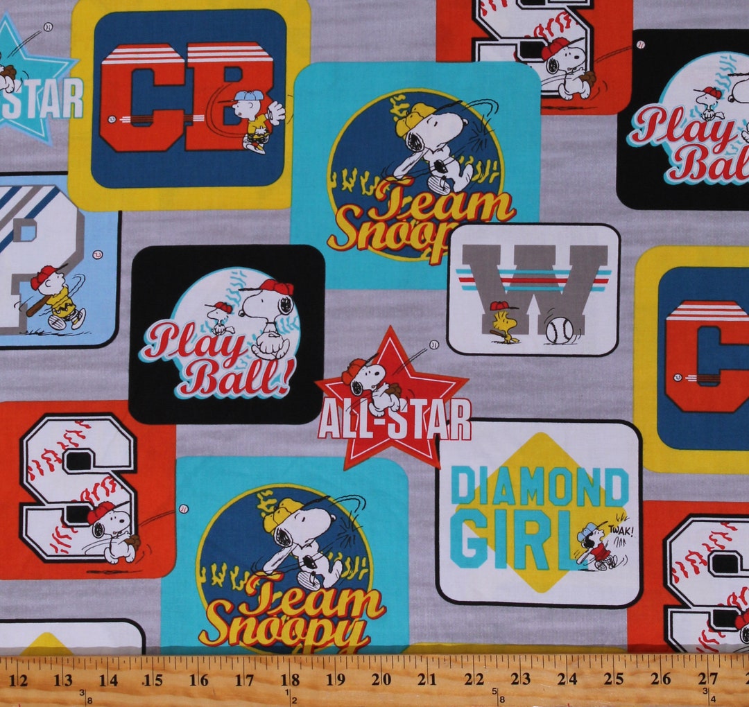 Cotton All Stars Peanuts Comic Peanut Baseball Kids Sports Squares ...
