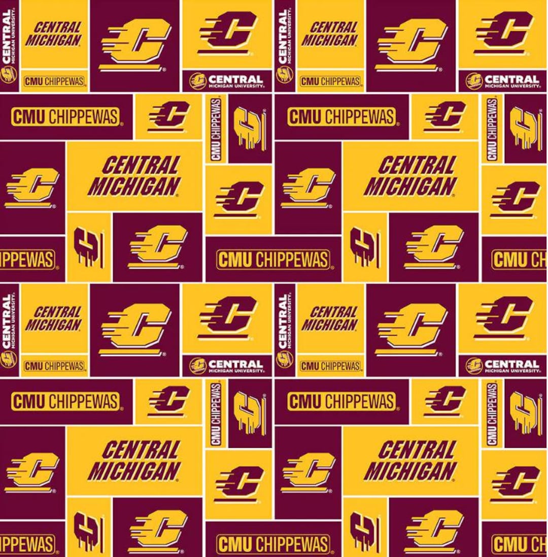 Fleece Central Michigan University Chippewas CMU College Fleece Fabric ...