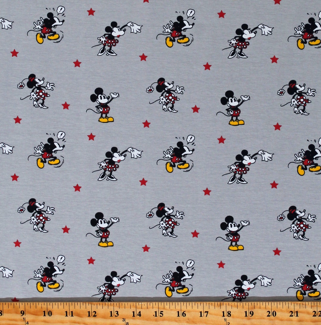 4-way Stretch Knit Mickey and Minnie Mouse Red Stars Disney Kids ...
