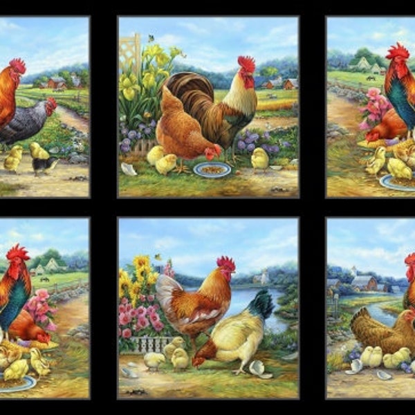 Rooster Fabric - Etsy