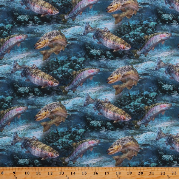 Trout Fabric - Etsy