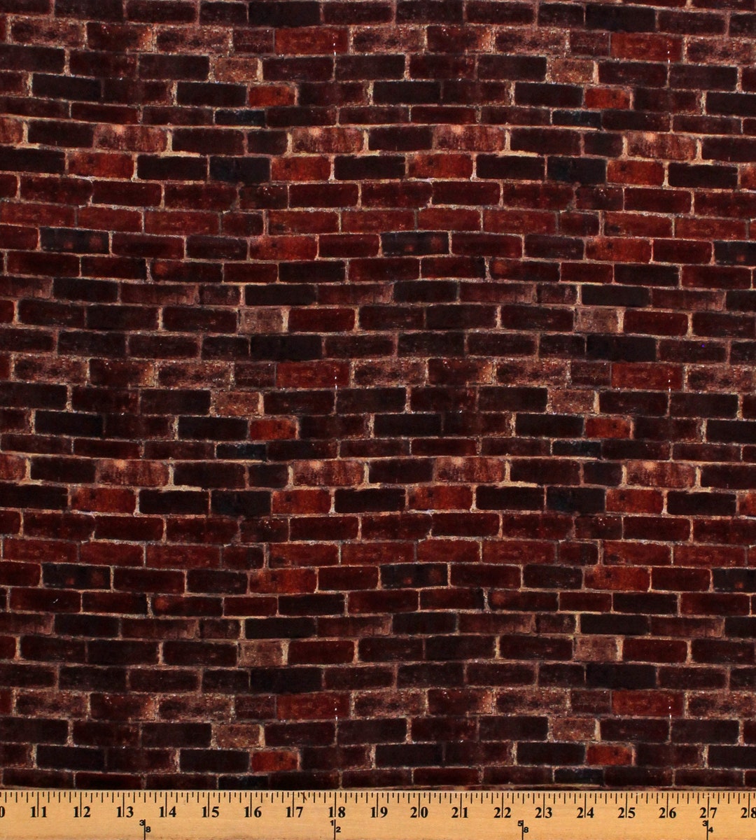 Cotton Bricks Rocks Landscape Building Red Cotton Fabric Print - Etsy