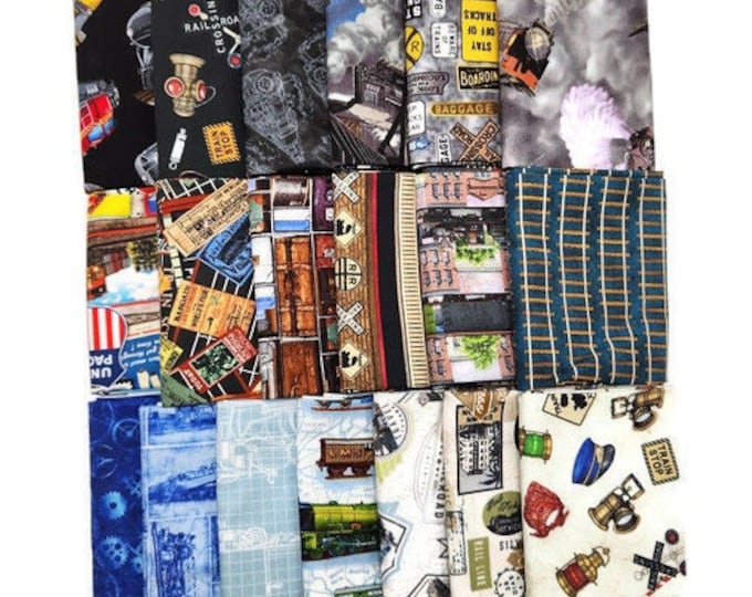 Train Fabric Panel / on the Right Track Train Block 24 Panel by Blank ...