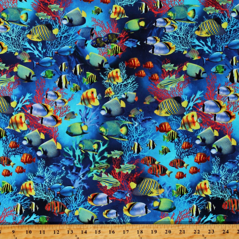 Coral Reef Fabric - Etsy