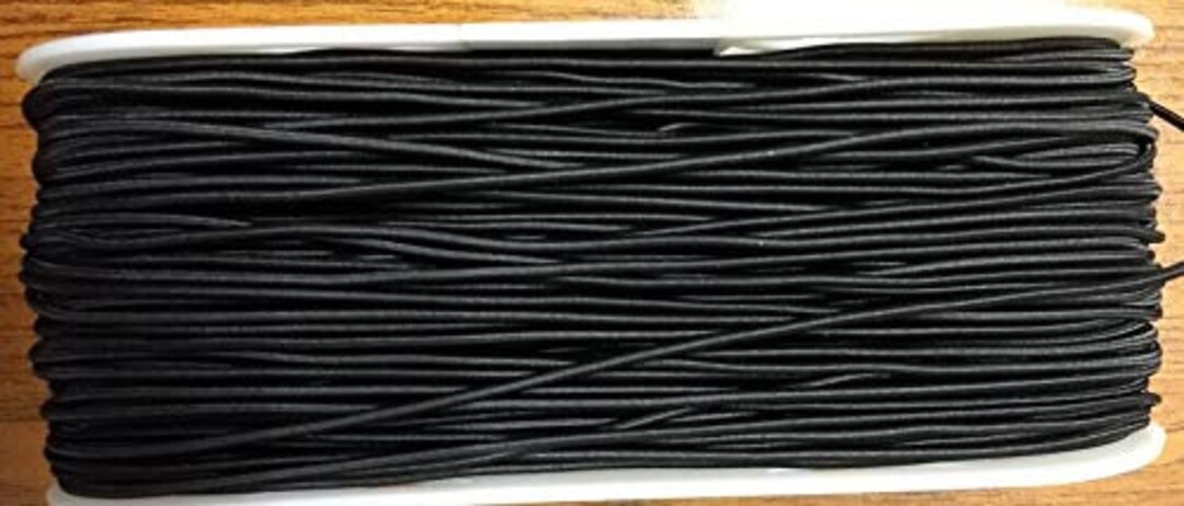 10 Yard Piece - Shock Cording Corded Stretch Round Elastic 1/8" Black ...