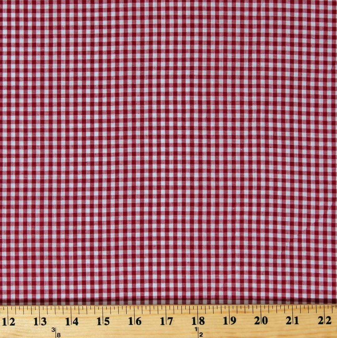 1/8" Red Gingham Check Squares Plaid Rich Checkt Gingham 60" Wide ...