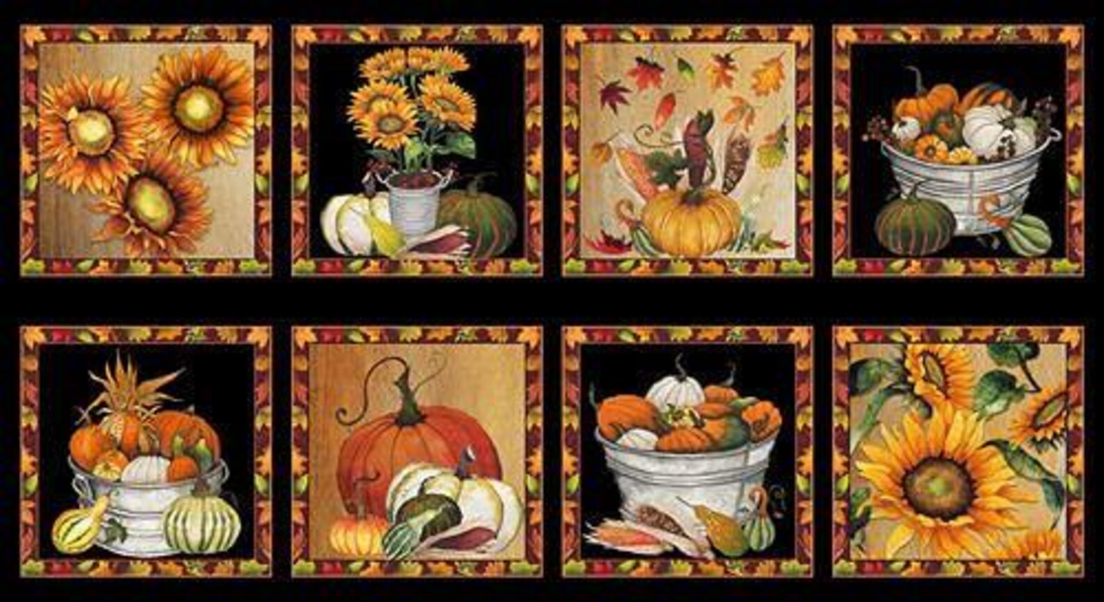23.5" X 44" Panel Fall Delight Pumpkins Sunflowers Autumn Fall Seasonal ...