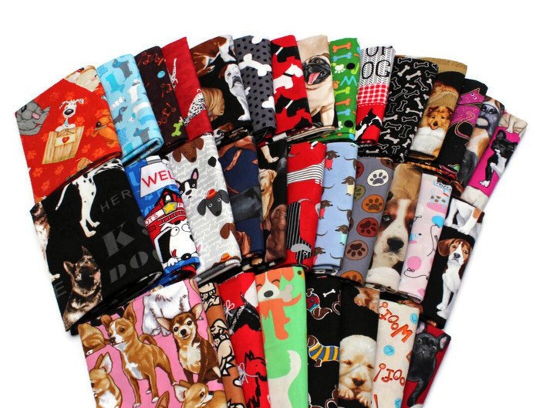 10 Fat Quarters - Dogs Puppy Puppies Canine Pets Animals Quality ...