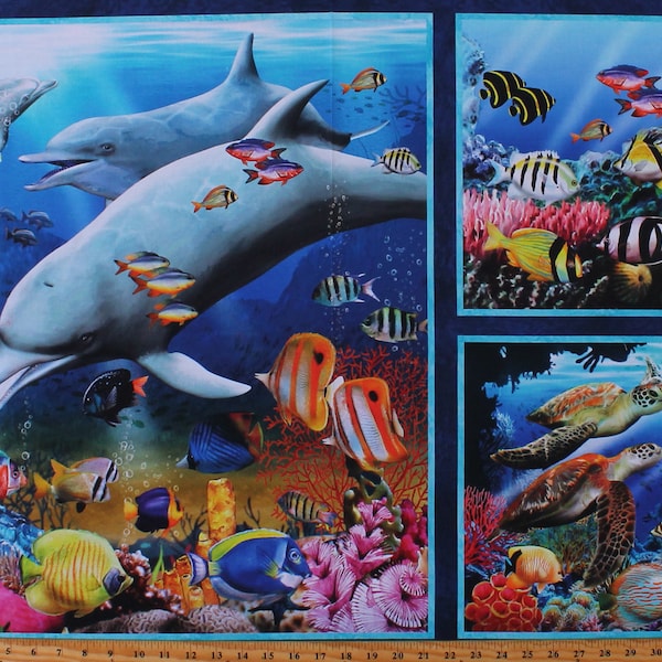 Sea Life Fabric Panel - Etsy