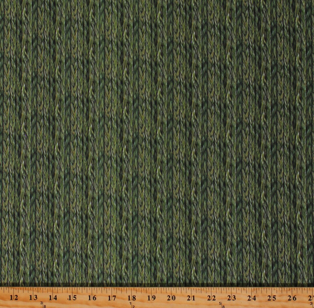 Cotton Braided Grass Nature Landscape Medley Green Cotton Fabric Print ...