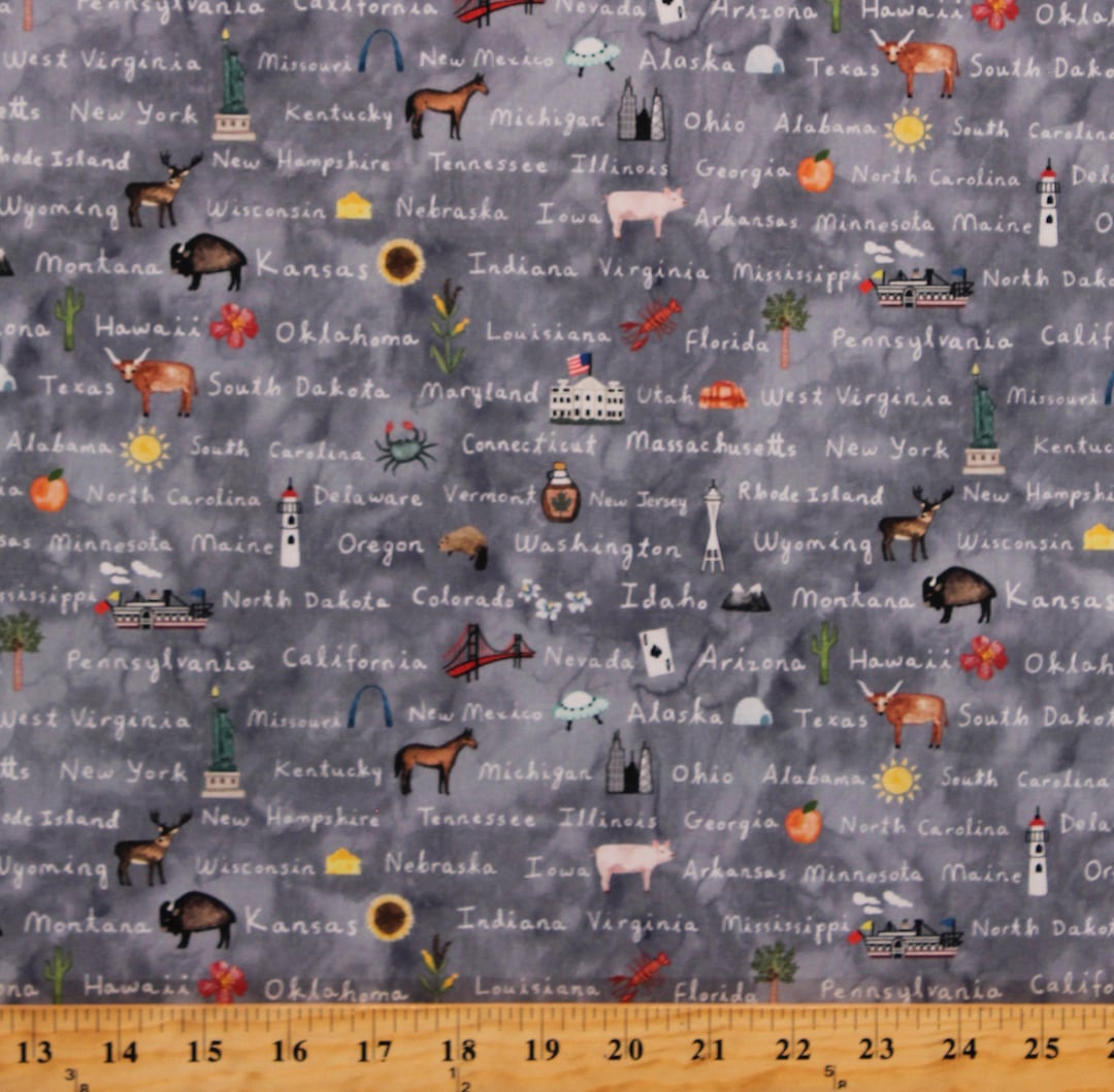 Cotton State Names United States Animals Flowers Cross Country Gray ...