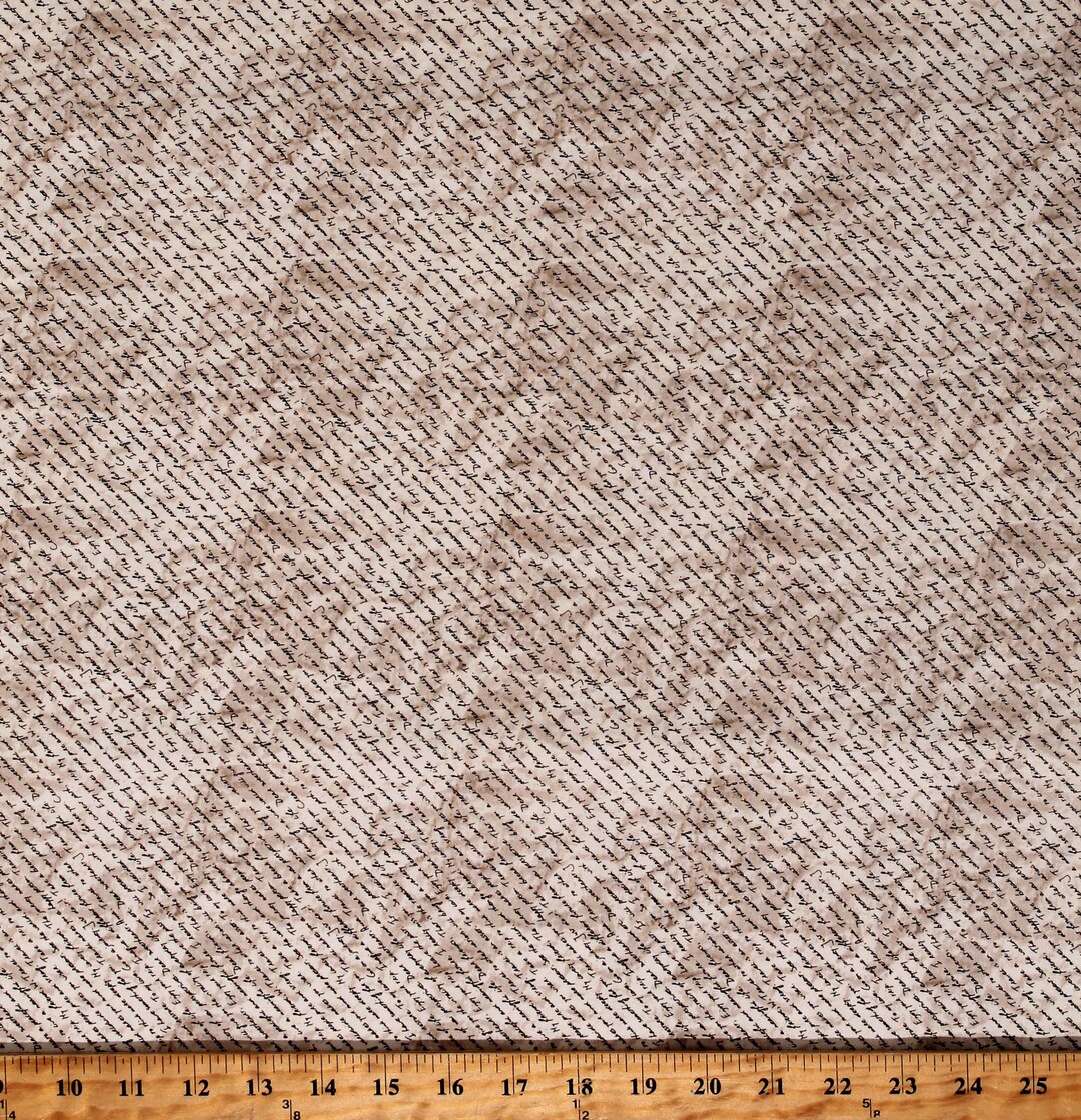 Cotton Dear Friends Diagonal Words Light Handwriting Letters Beige ...