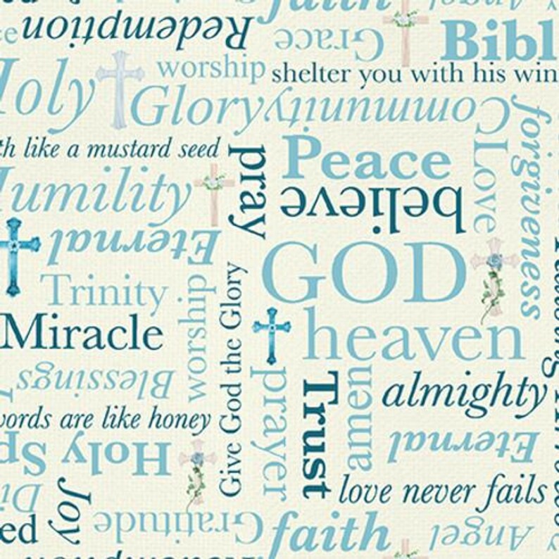 Cotton Love Never Fails Religious Words Text Script Blank Quilting ...