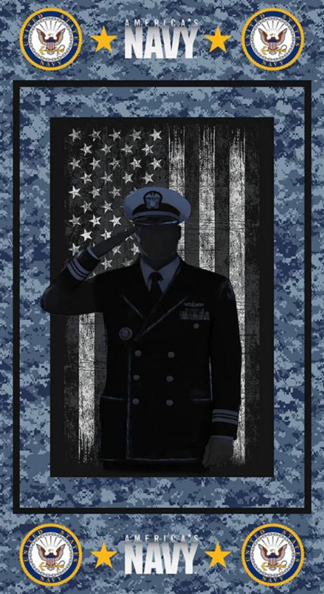 24" X 44" Panel America's Navy United States Navy USA American Flag ...