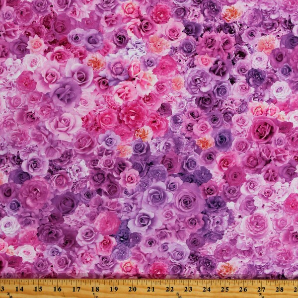 Pink Roses Fabric - Etsy