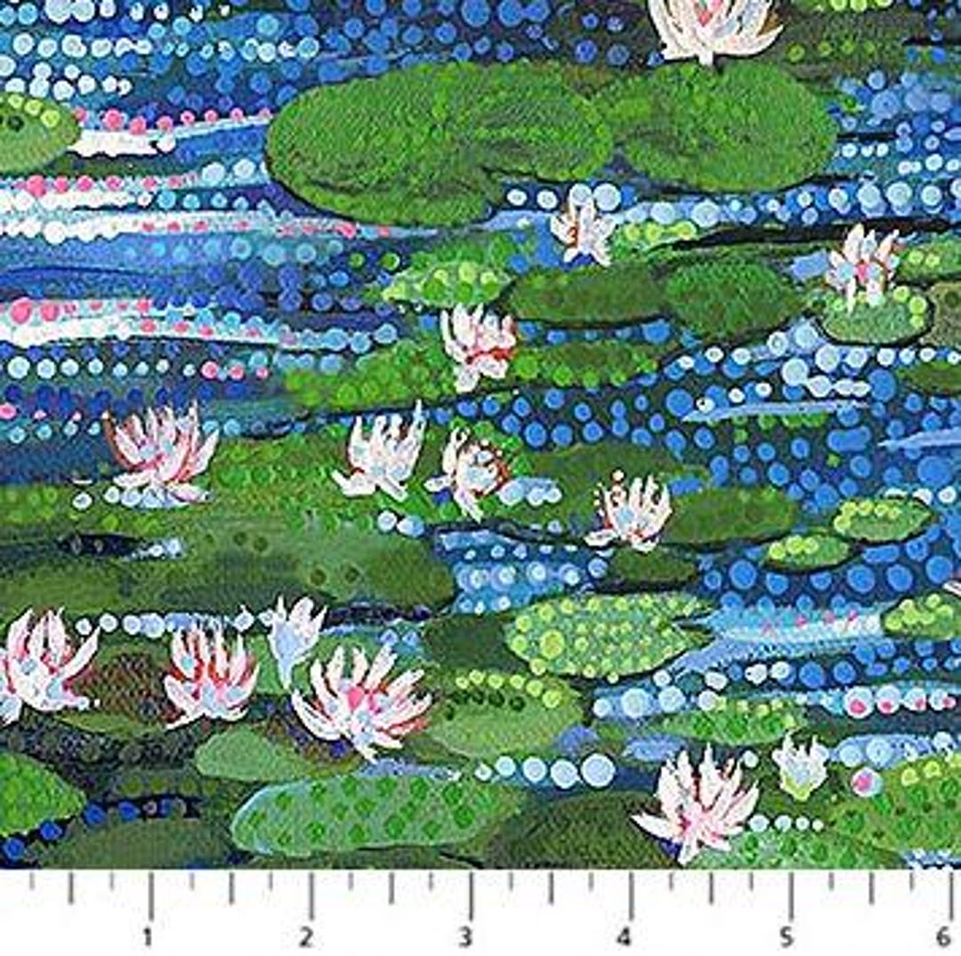 Cotton Water Garden Lilies Lily Pads Pond Painter Painting Flowers ...