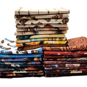 10 Fat Quarters - Assorted Western Cowboys Old West Out West Horses ...