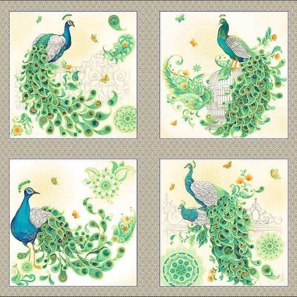 Peacock Fabric - Etsy