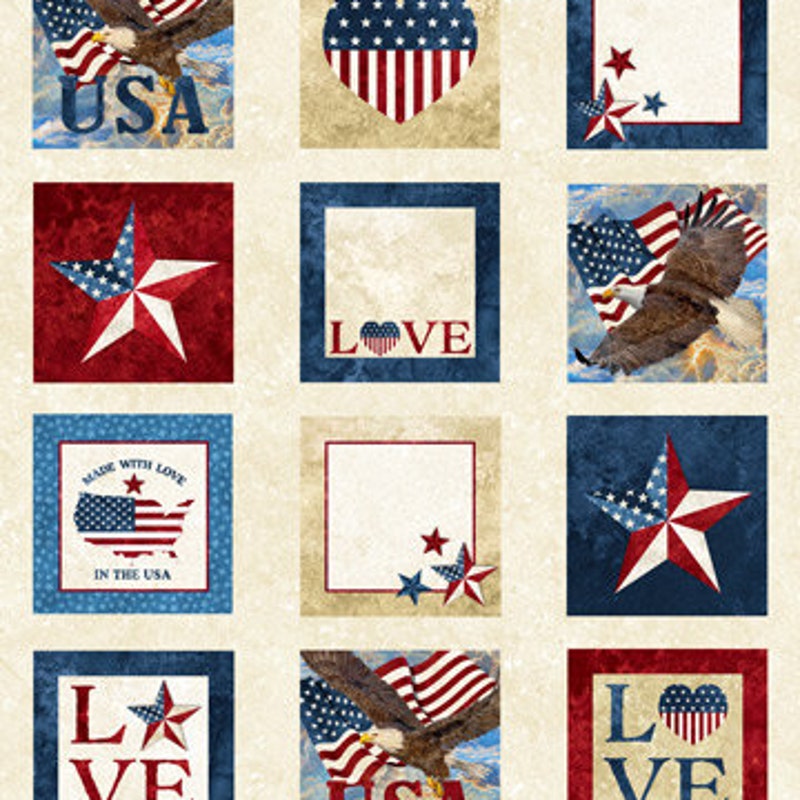 Patriotic Quilt Panels - Etsy