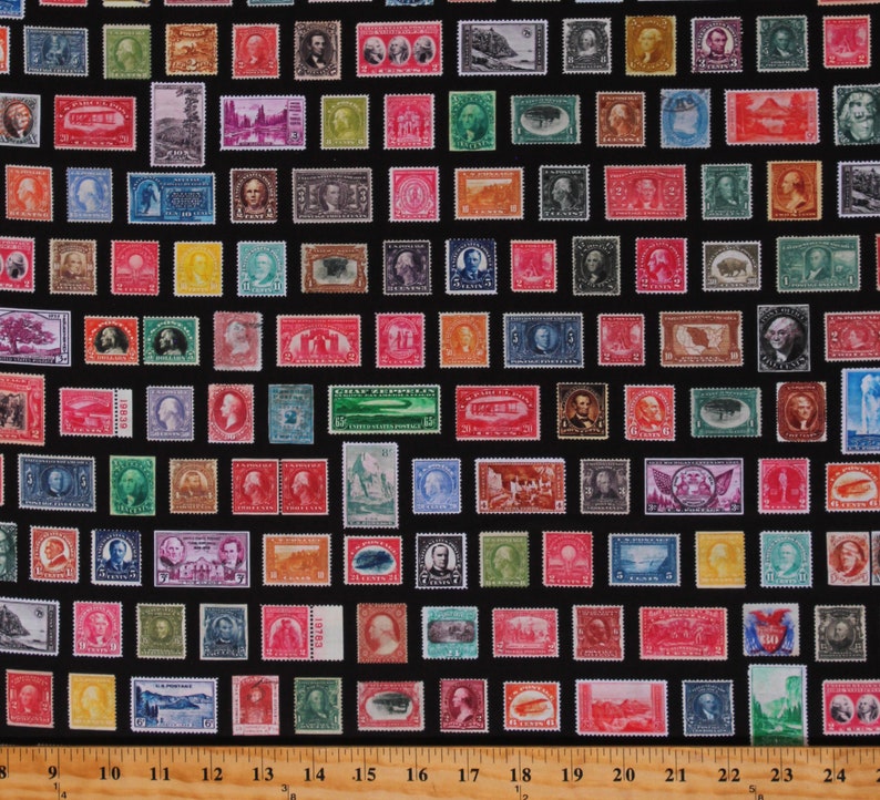 Cotton Library of Rarities Stamps Postage Mail Historical Travel Black ...