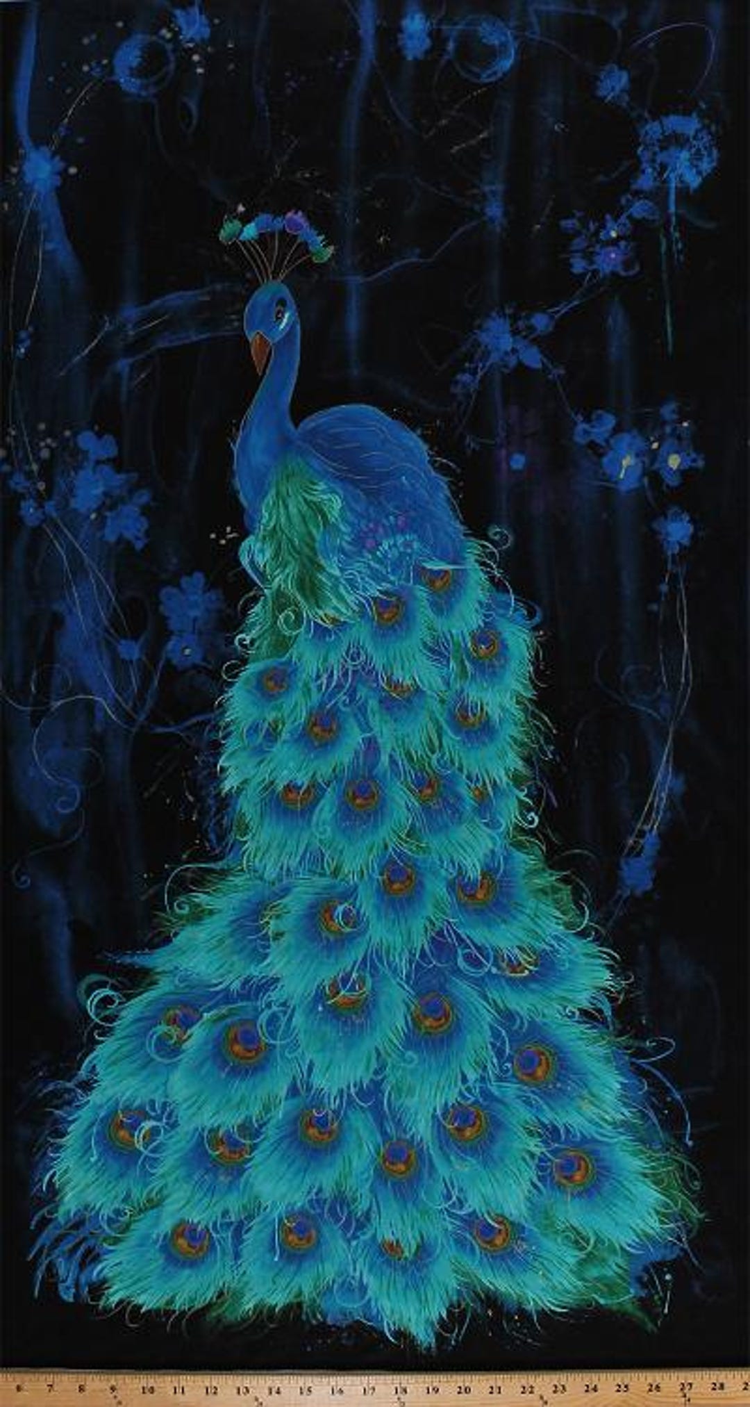 23.75" X 44" Peacock Bird Majestic Peacock Train Plumage Feathers ...