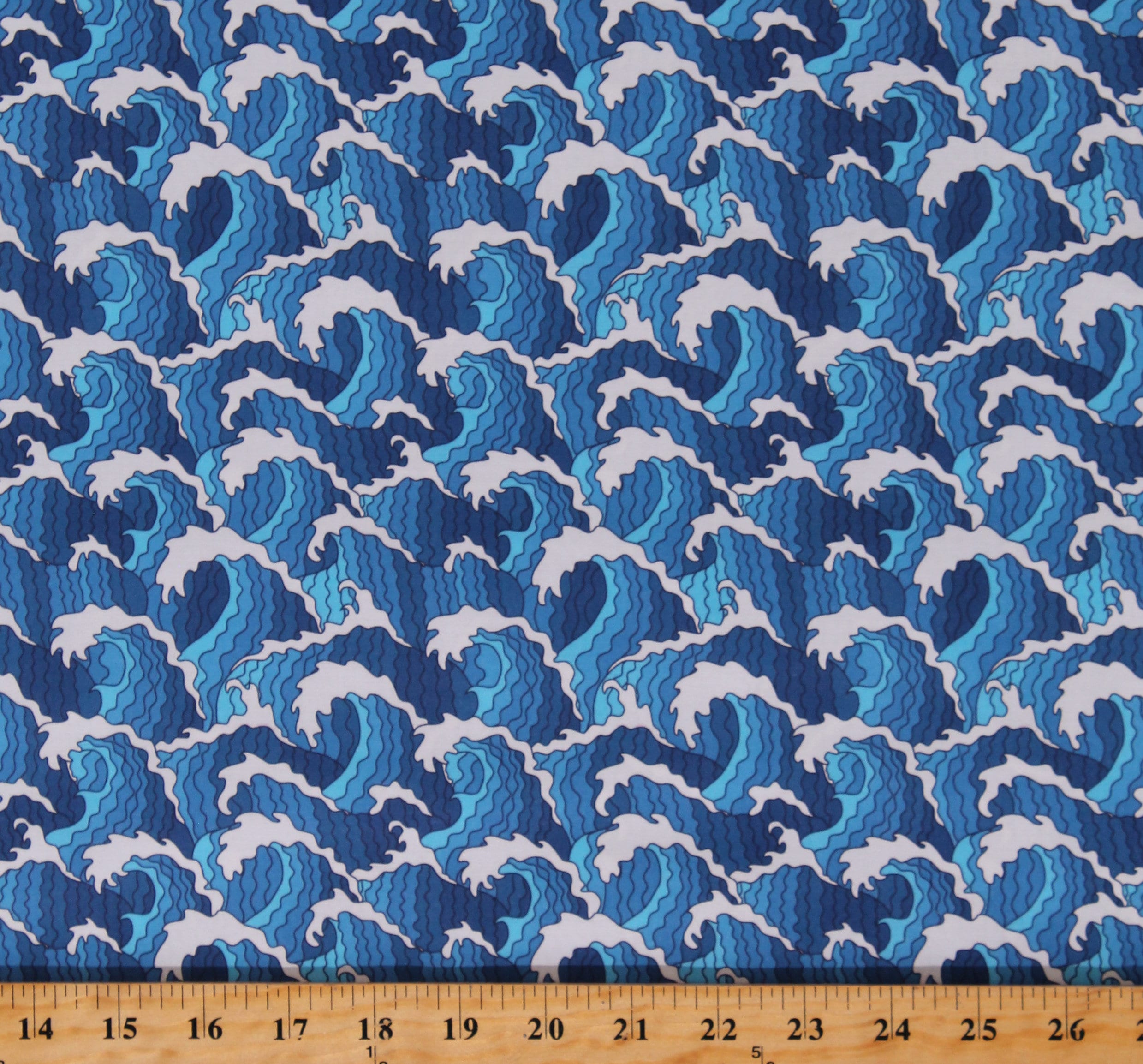 Cotton Waves Oceans Water Landscape Lakes Blue Cotton Fabric | Etsy