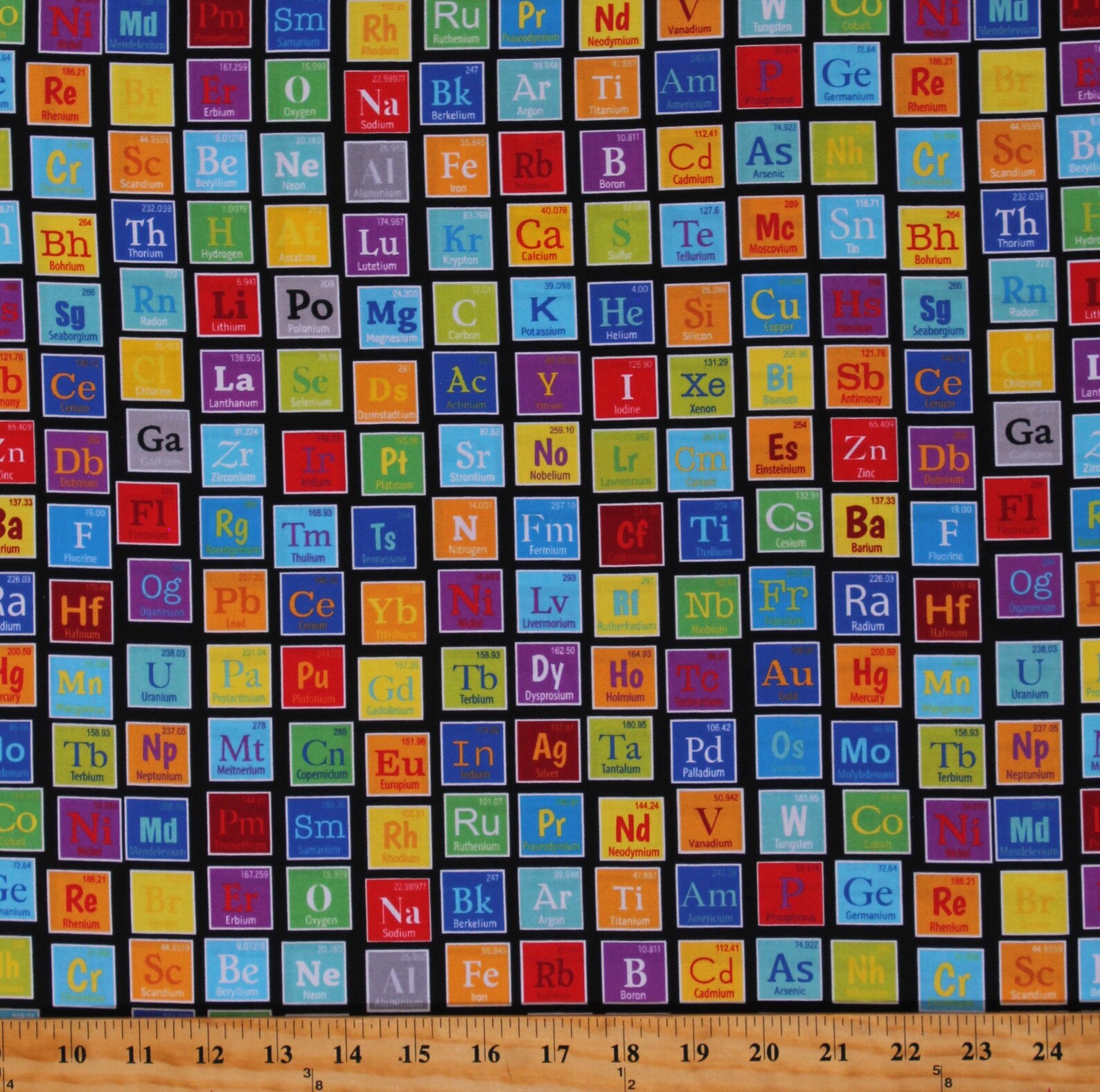 Cotton Periodic Table of the Elements Chemistry Science Multi-color ...