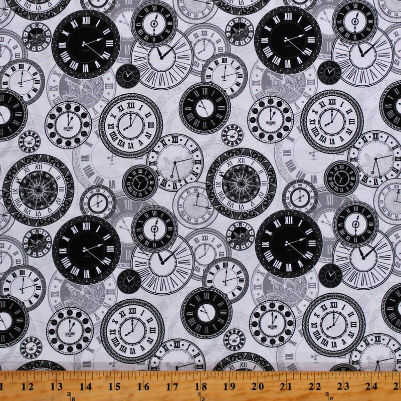 Clock Fabric - Etsy