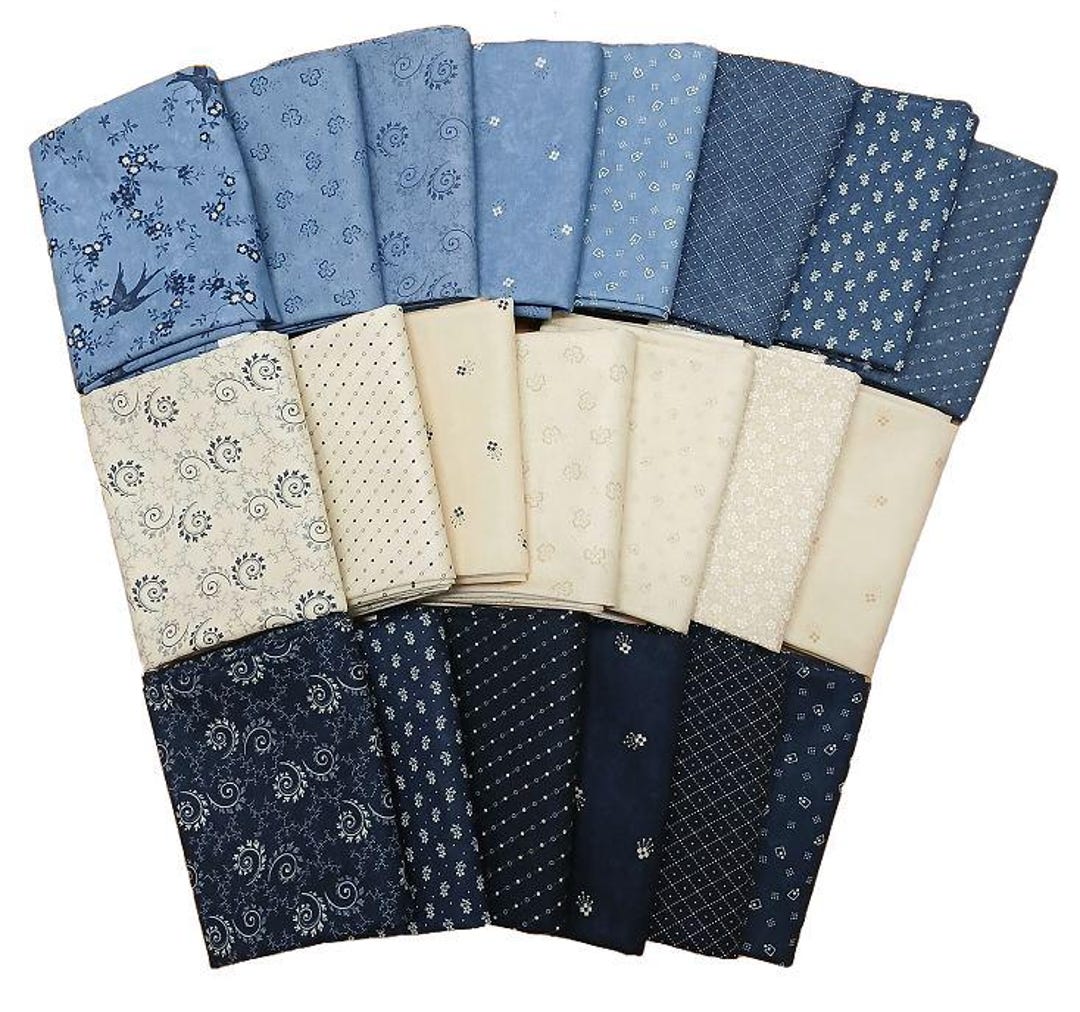 10 Fat Quarters - Bluebird's Nest by Kansas Troubles Moda Fat Quarter ...