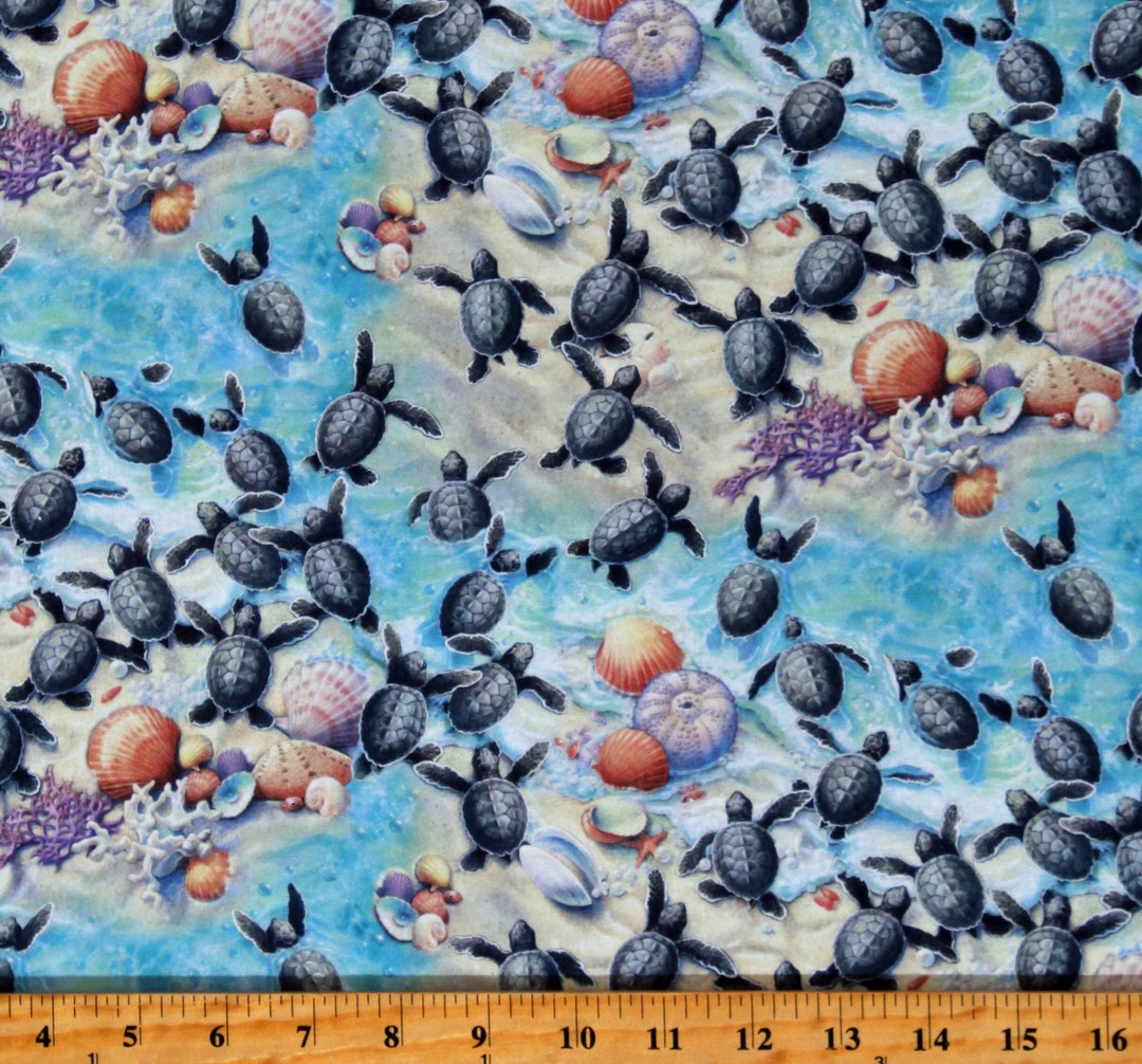 Cotton Baby Sea Turtles Ocean Animals Sea Shells Starfish Water Beach ...