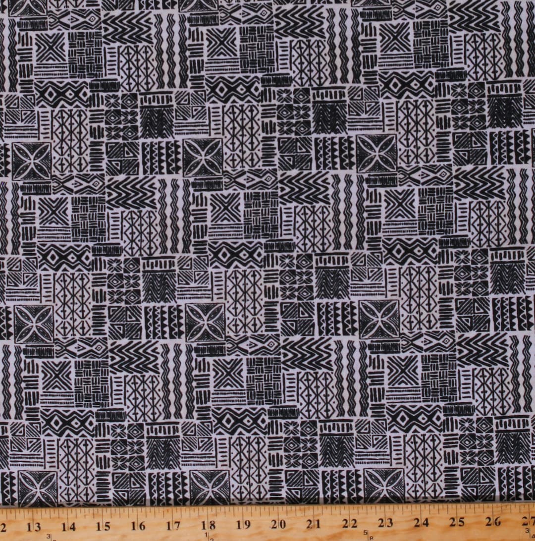 Cotton African Cultural Designs Patterns Primitive Geo Writings ...
