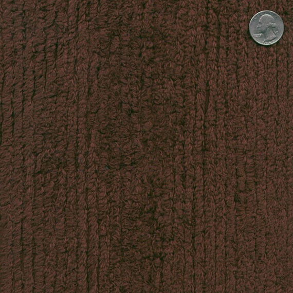 Cotton Terry Chenille Fabric by the Yard Brown TC0515-596 | Etsy