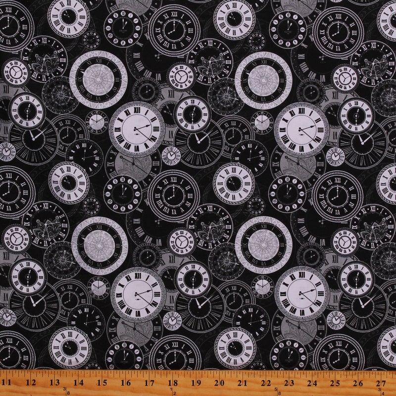 Clock Fabric - Etsy