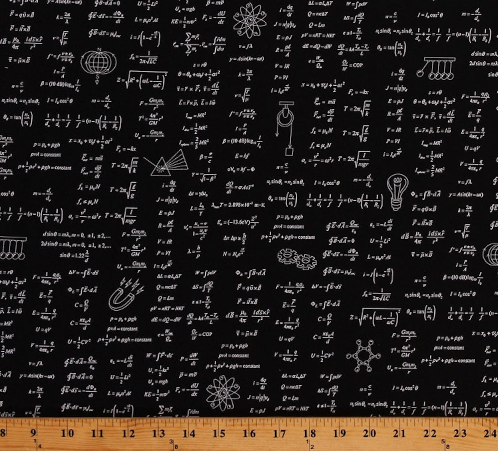 Cotton Science Equations Formulas on Black Physics Math Engineering ...