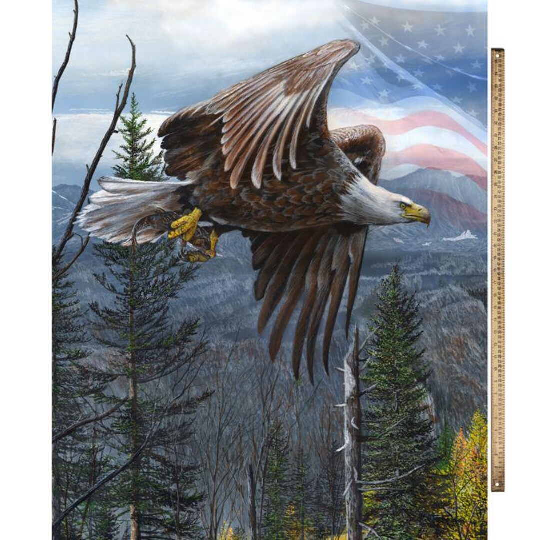 36" X 44" Panel Eagles Woods Nature May Freedom Forever Fly Officially ...