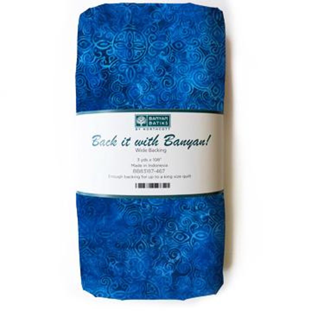 3 Yard Piece - Banyan Batiks by Northcott Sapphire Blue 108" X 108" Wide Backing Precut Quilter ...