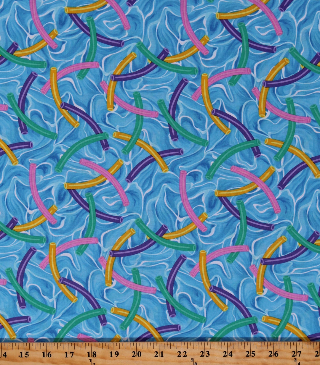 Cotton Pool Party Pool Noodles Water Summer Sun Cotton Fabric Print by ...