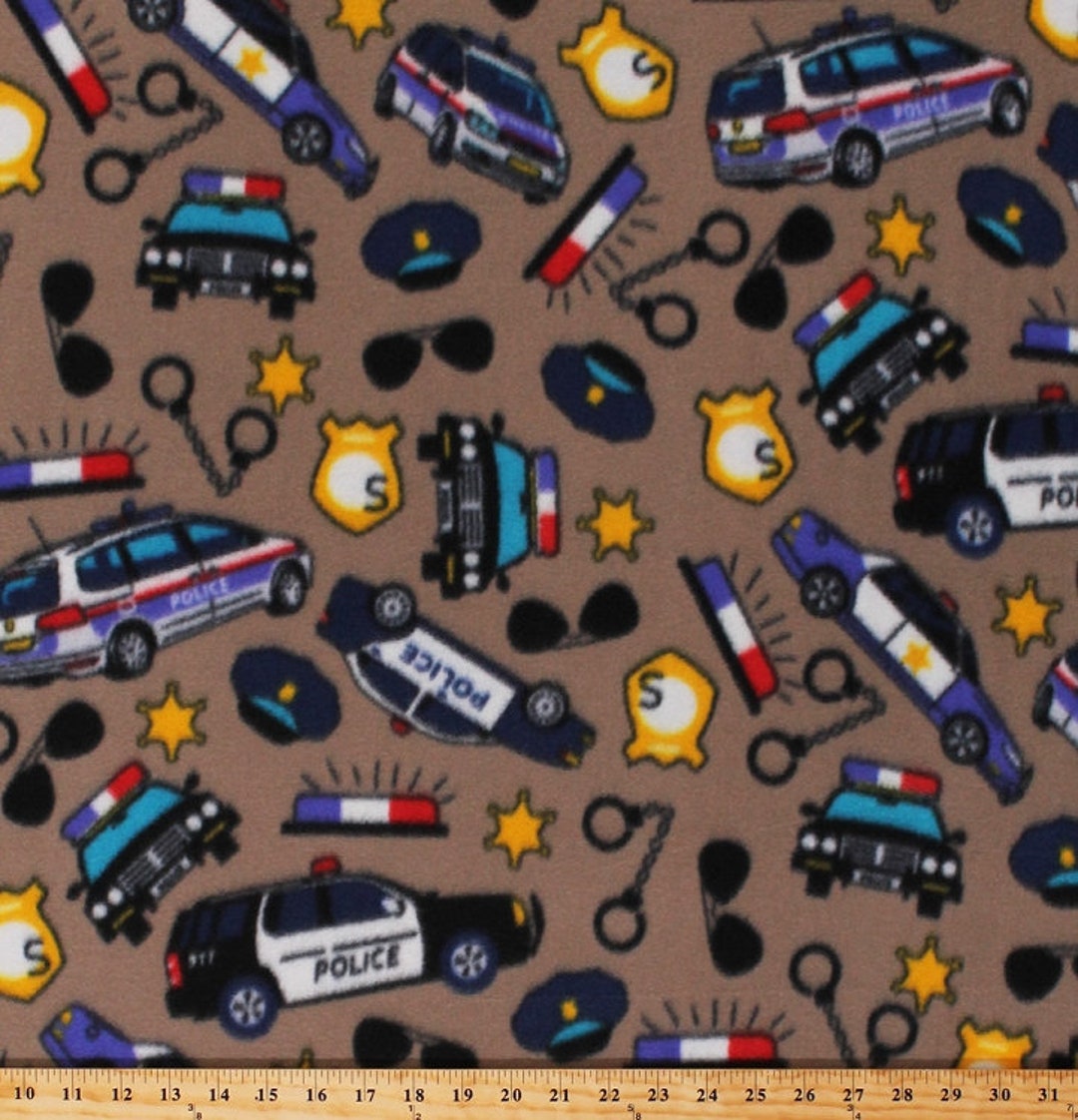 Fleece Police Cars Handcuffs Badges Police Officers Cops Law ...