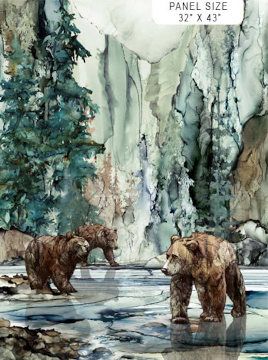 32" X 44" Panel Bears Scenic Landscape Nature Northwoods Northern Peaks ...