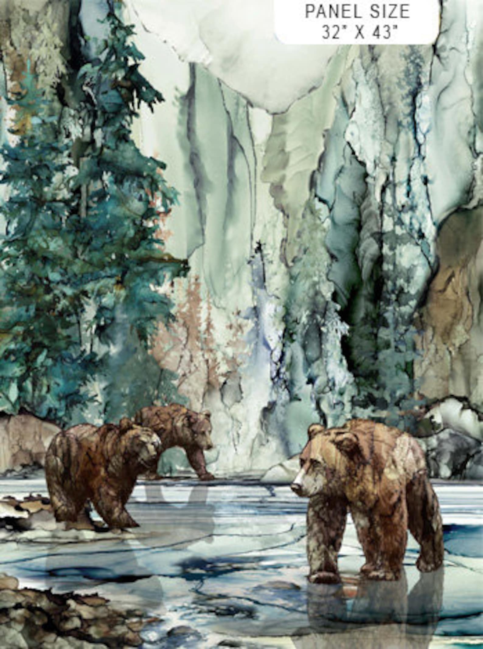 32" X 44" Panel Bears Scenic Landscape Nature Northwoods Northern Peaks ...