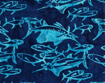 Fish Fabric One Fish Two Fish by Megdig Design Marine Animals Ocean Sea ...