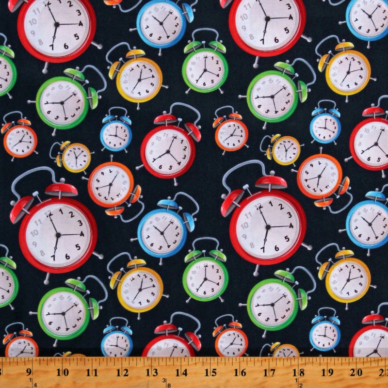 Alarm Clock Fabric - Etsy
