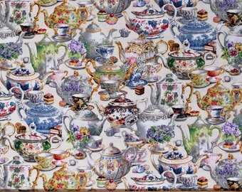 Tea Fabric Afternoon Tea 50 Scale by Heatherdutton Tea Cotton Fabric by ...