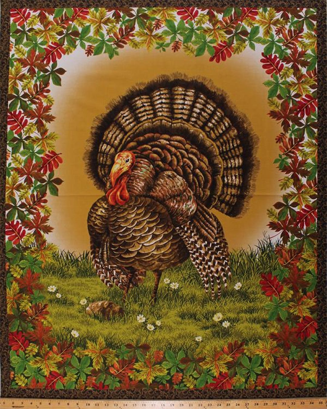 35" X 44" Panel Turkey Tom Gobbler Bird Thanksgiving Fall Autumn ...