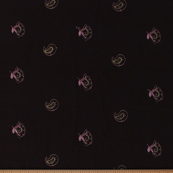 Embroidered Cotton Border Fabric - Etsy