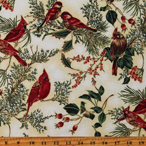 Winter Cardinals Quilt Fabric - Etsy