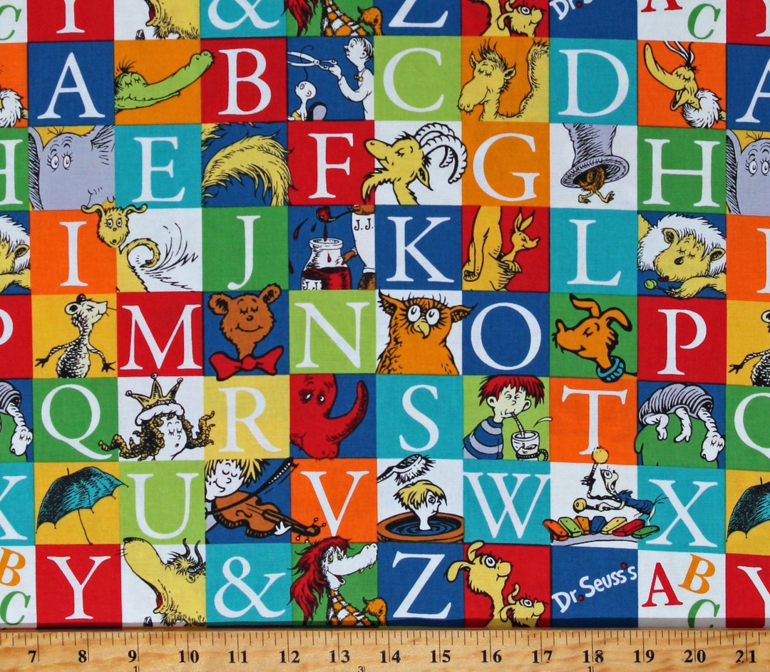 Cotton ABC by Dr. Seuss Kids Abc's Alphabet Squares Learning Multicolor ...